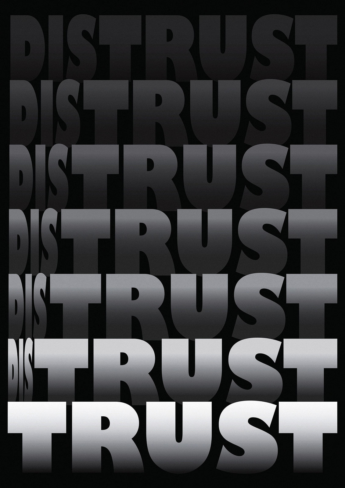 “disTRUST”, 2019, by MARIO FUENTES - typo/graphic posters