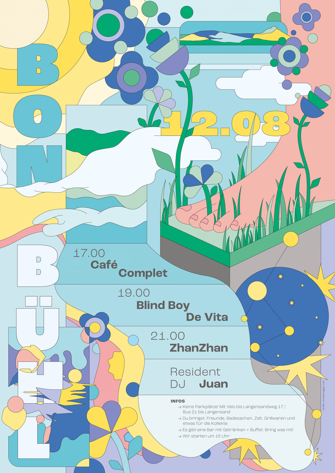 “Bon Bühl”, 2024, by Nicole Brugger - typo/graphic posters