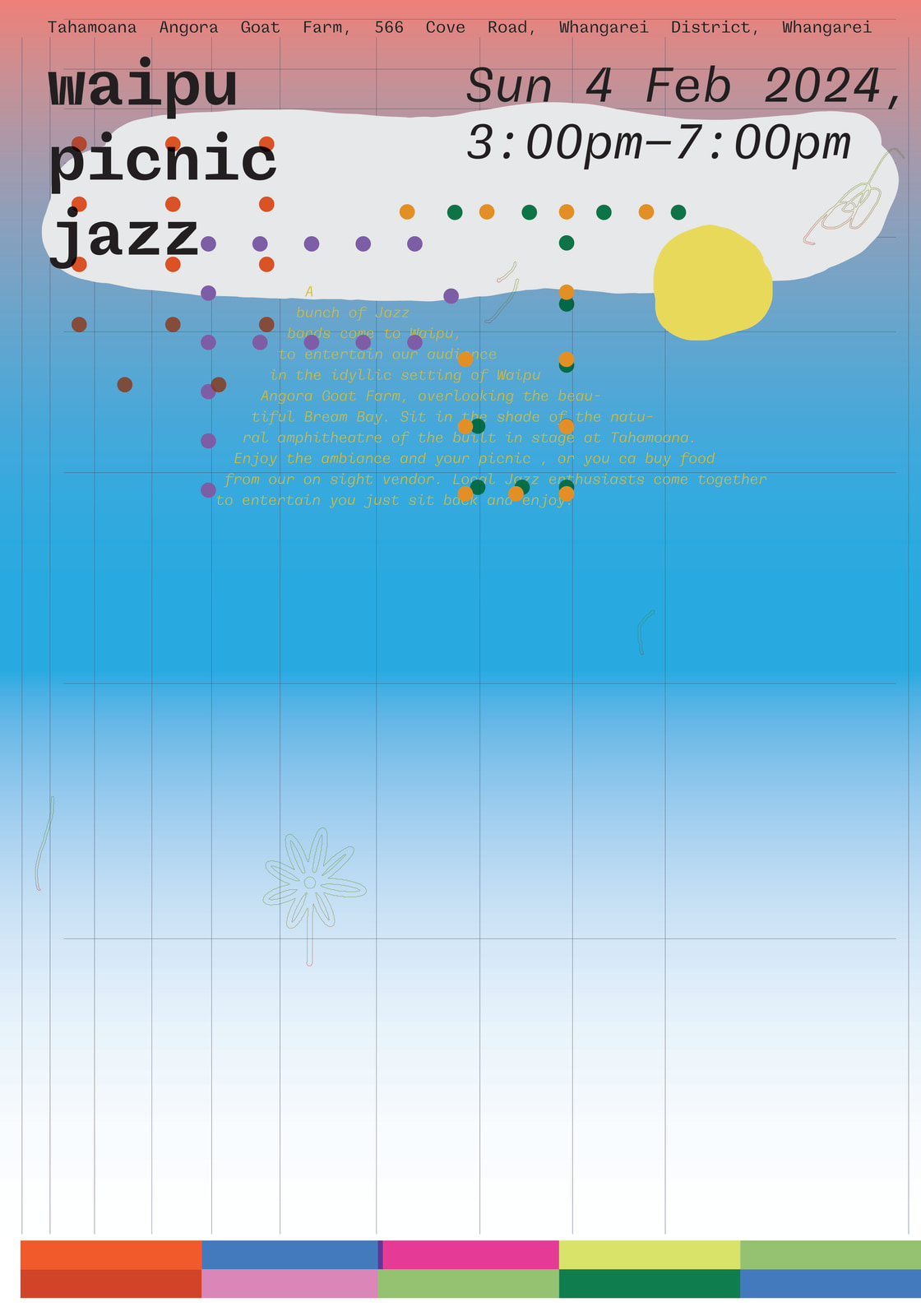 “Waipu Picnic Jazz”, 2025, by Stefan Ilic - typo/graphic posters
