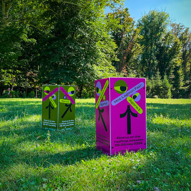 “Hot Lagoon Agora 1”, 2024, by Eleni Dafini Bacula - typo/graphic posters