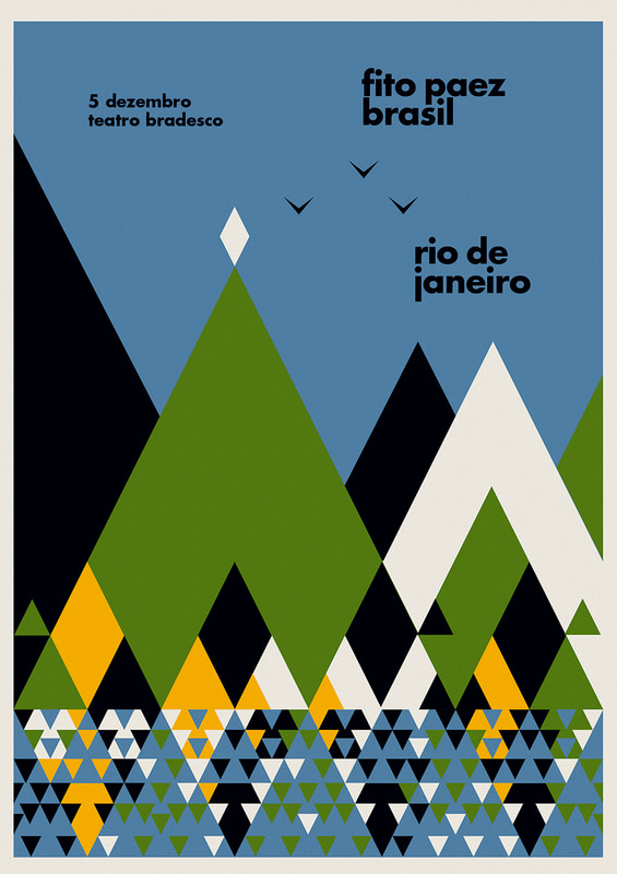 “Fito Paez in Rio de Janeiro”, 2018, by Max Rompo - typo/graphic posters